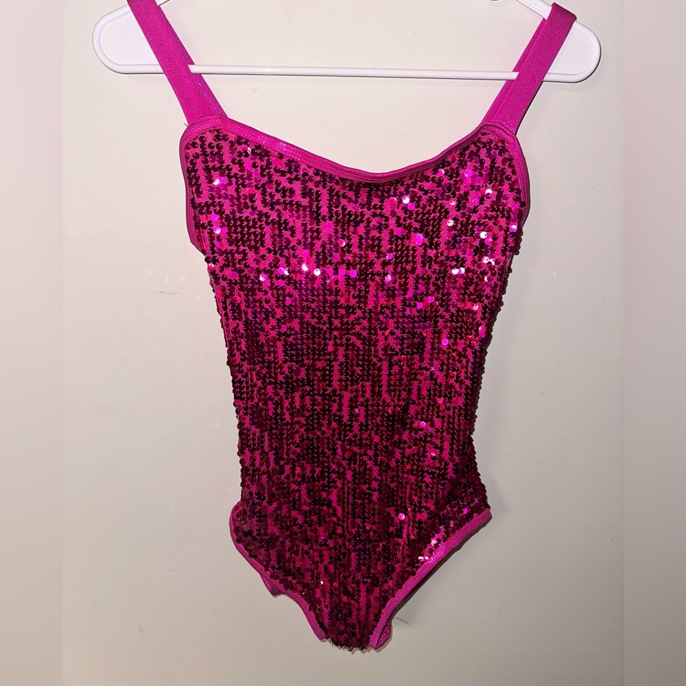 Balera Dancewear Dark Pink Sequin Body Suit - Gem